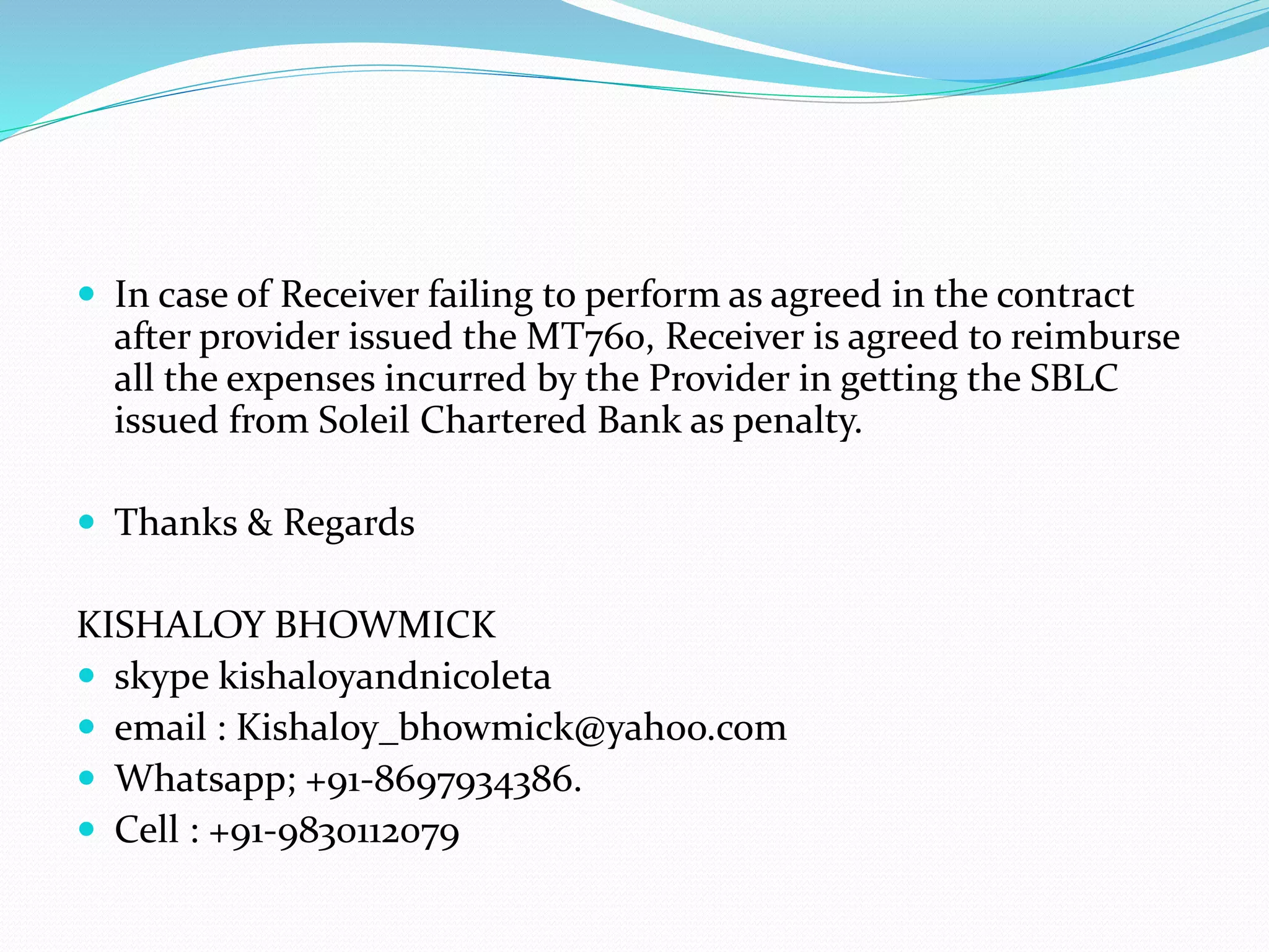 Soleil Bank SBLC Monetization - Non-recourse loan | PPT