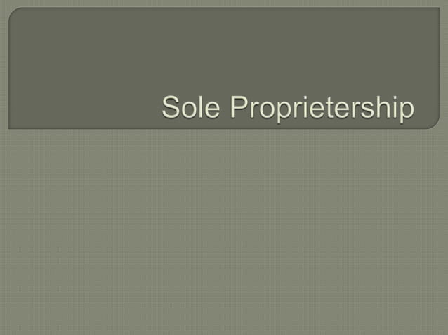 Sole Proprietership Economics Best Notes | PPT