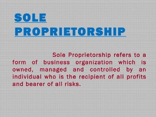 Sole proprietorship | PPT