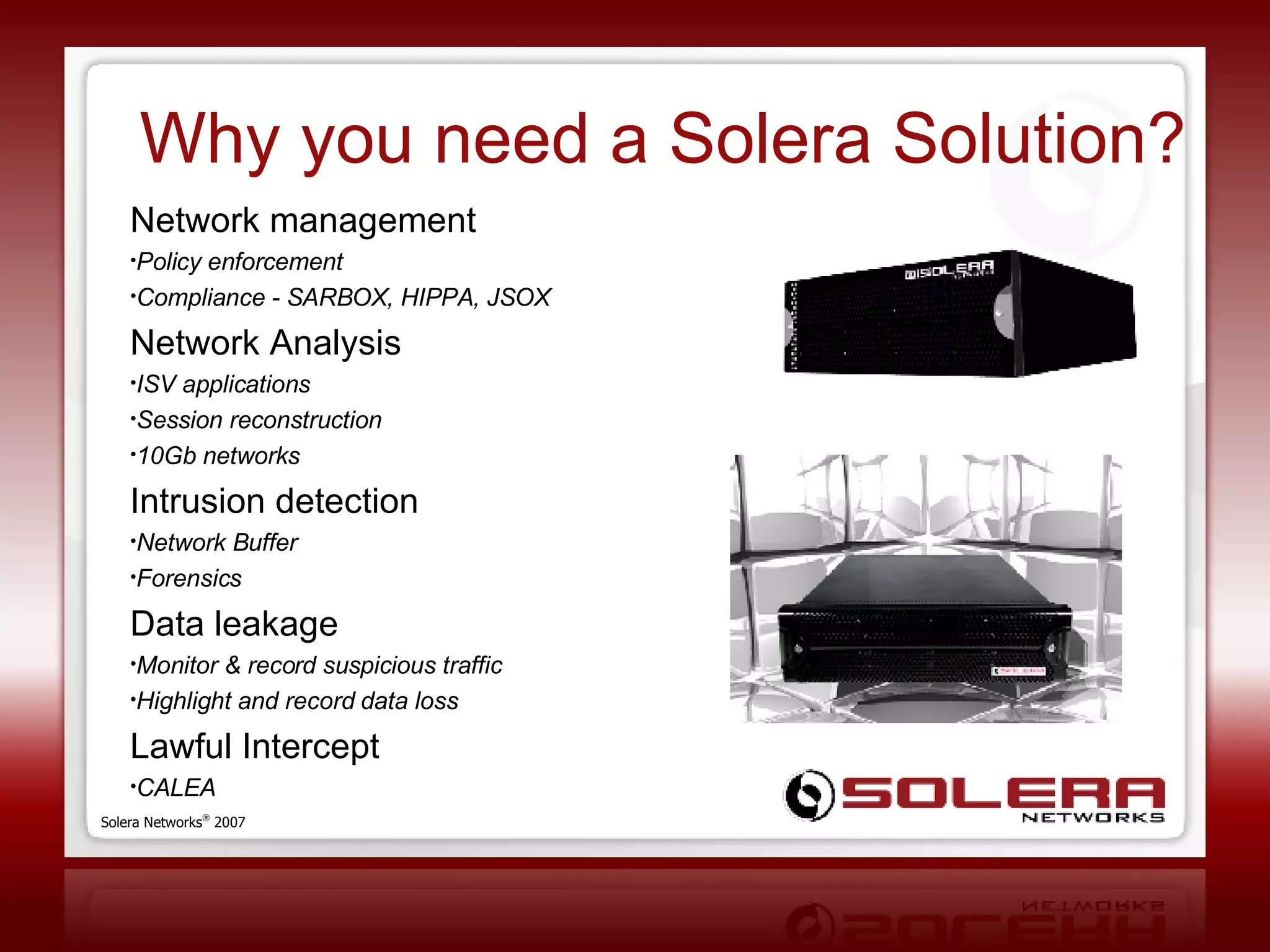 Solera Networks | PPT