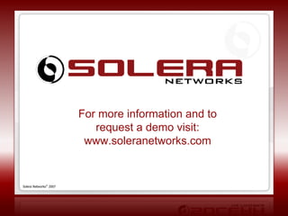 Solera Networks | PPT