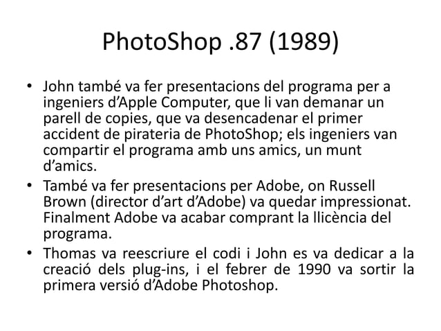 Historia de Adobe Photoshop | PPT