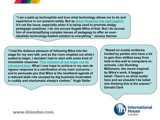 The Self Organised Learning Environment (SOLEs) - Does it work in the language classroom? | PDF