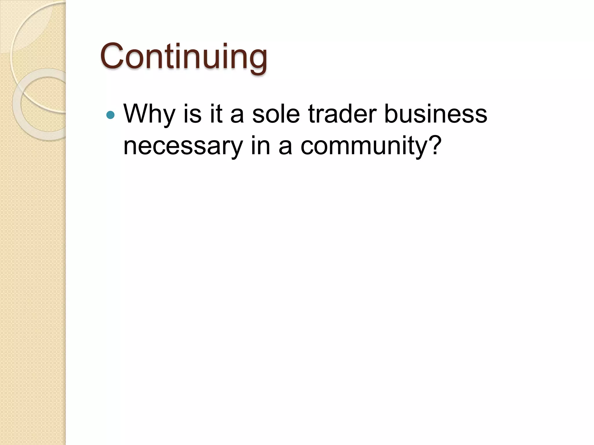 Sole Trader business ppt | PPTX