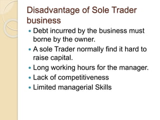Sole Trader business ppt | PPTX
