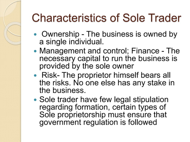 Sole Trader business ppt | PPTX | Business | Business and Finance