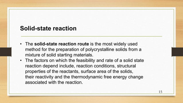 Sol gel method and solid state reactions | PPTX | Chemistry | Science