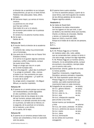 Soliciones actividades de ampliación y refuerzo de lengua 6º | PDF
