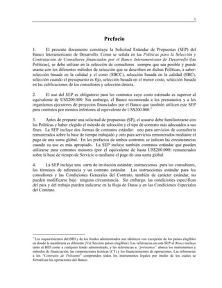 Solicitud estandar de propuestas BID | PDF