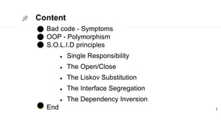 S.O.L.I.D: Principles of OOP and Agile design | PPTX