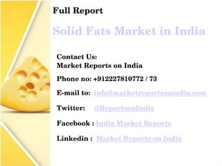 Solid fats-market -in -india | PPT