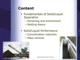Solid liquid separation alternatives for manure handling and treatment ...