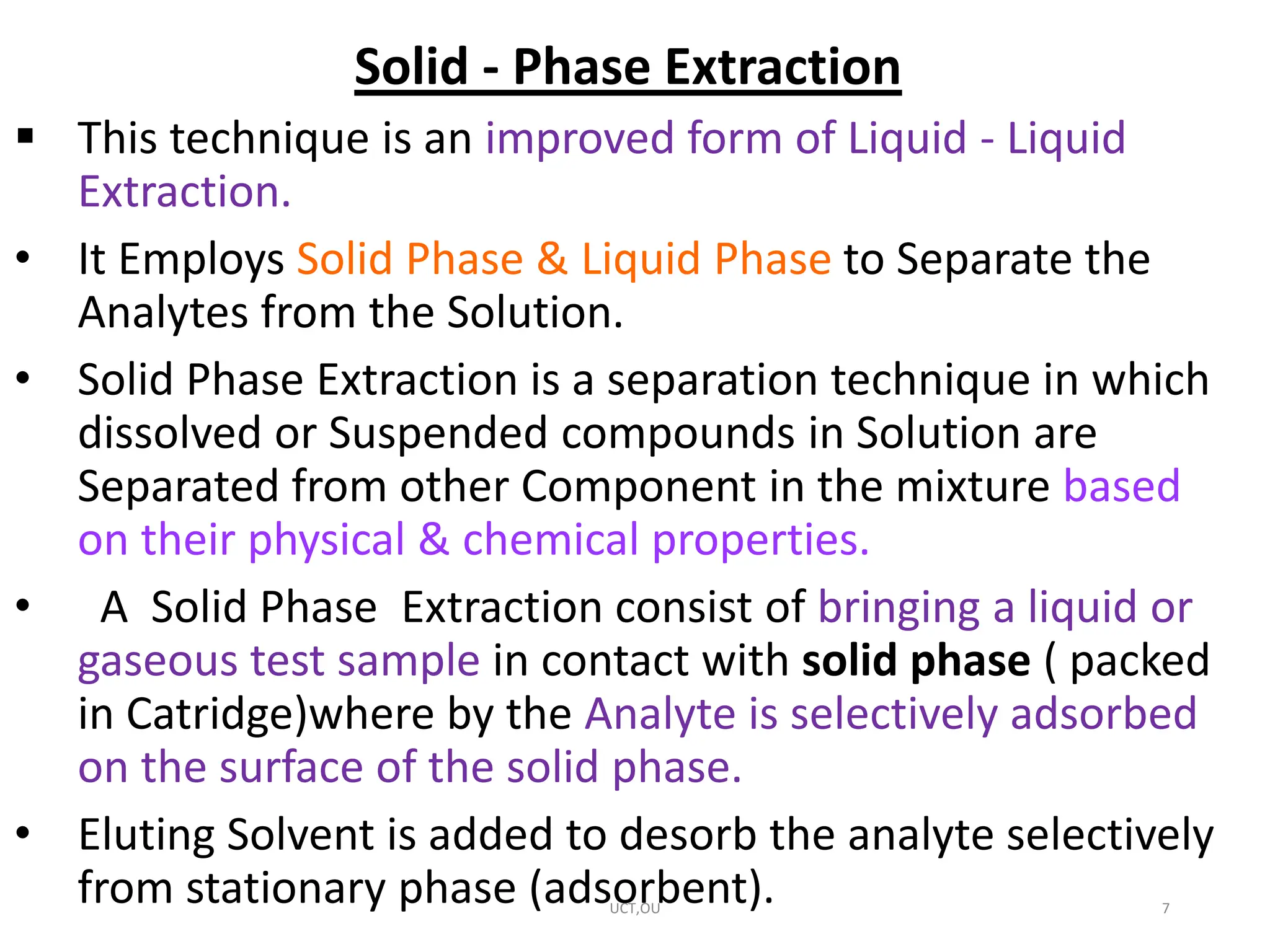 Solid - Phase Extraction By GUNTI SHASHIKANTH | PPTX