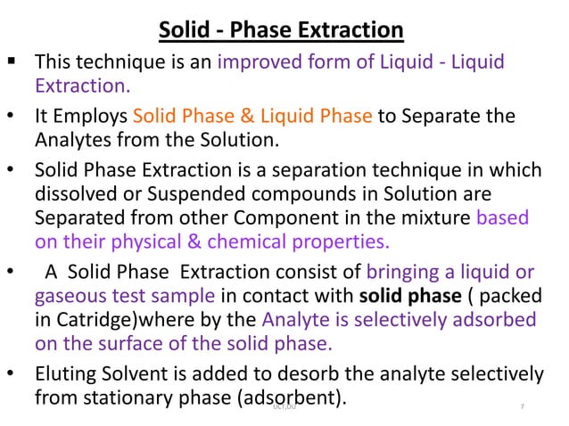 Solid - Phase Extraction By GUNTI SHASHIKANTH | PPTX