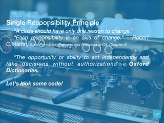 SOLID Principles, Building reusable, maintainable, scalable and ...