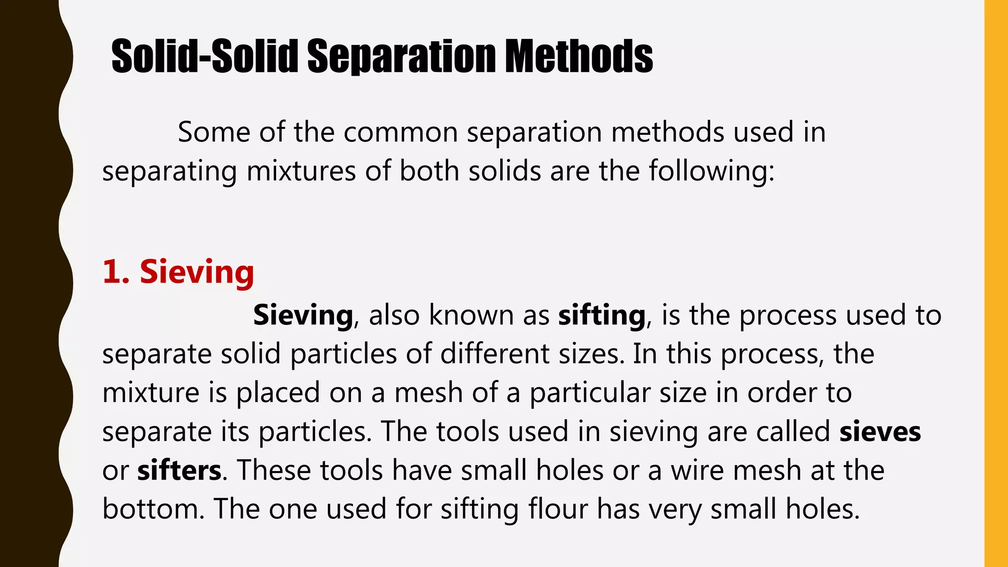 Solid solid separation methods | PPTX