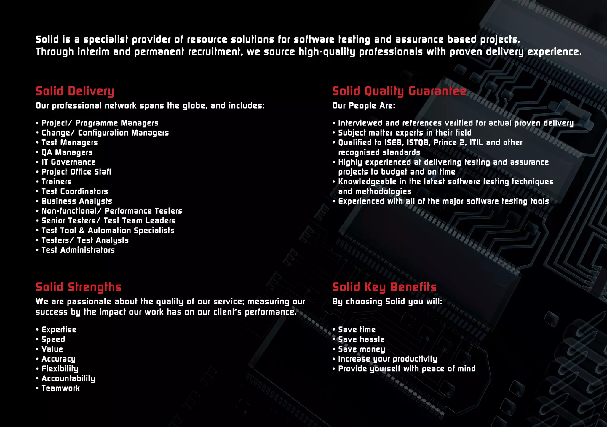 Solid Testing & Assurance A5 Flyer | PDF | Business | Business and Finance