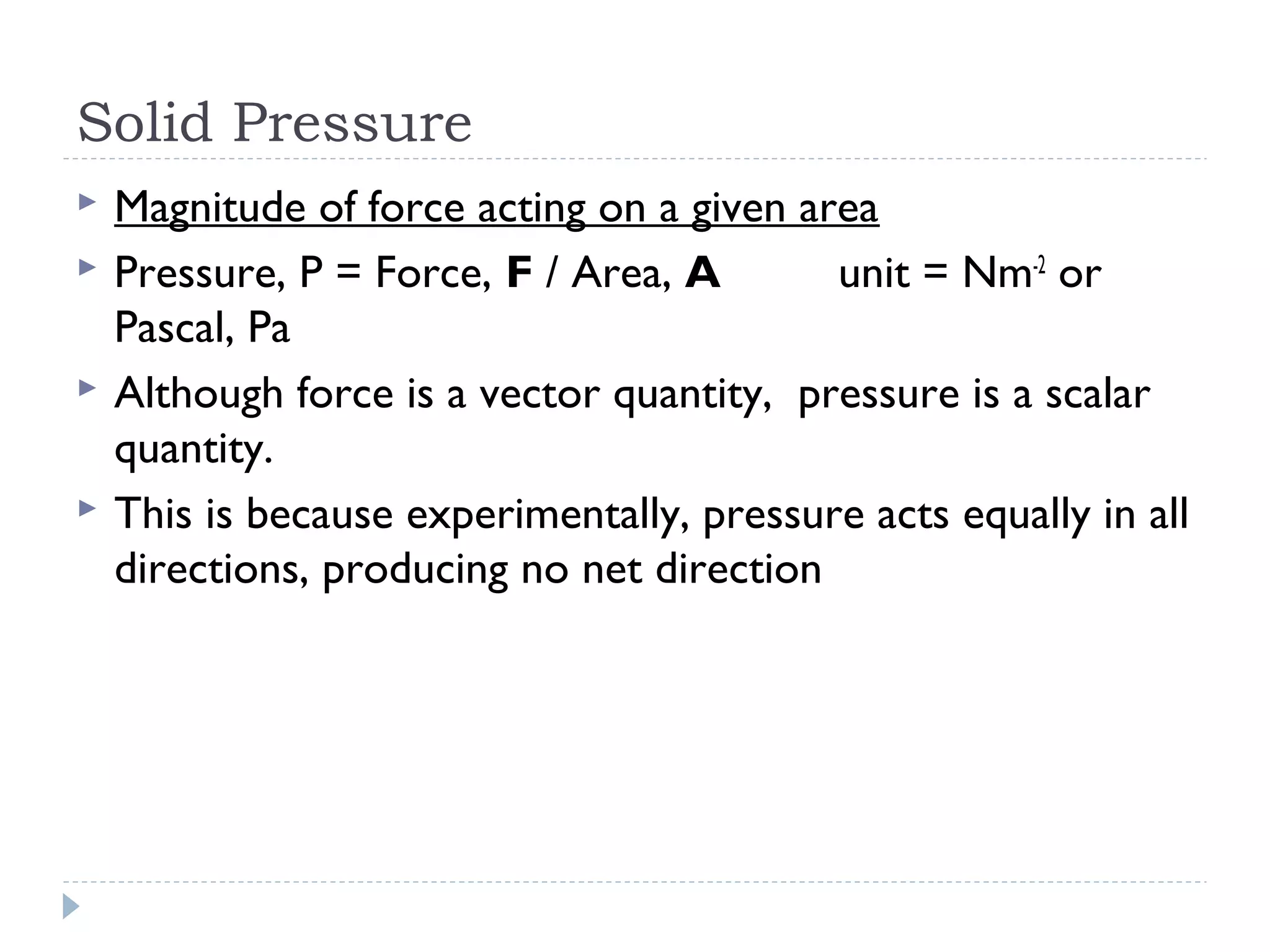 SPM Physics - Solid and fluid pressure | PPT