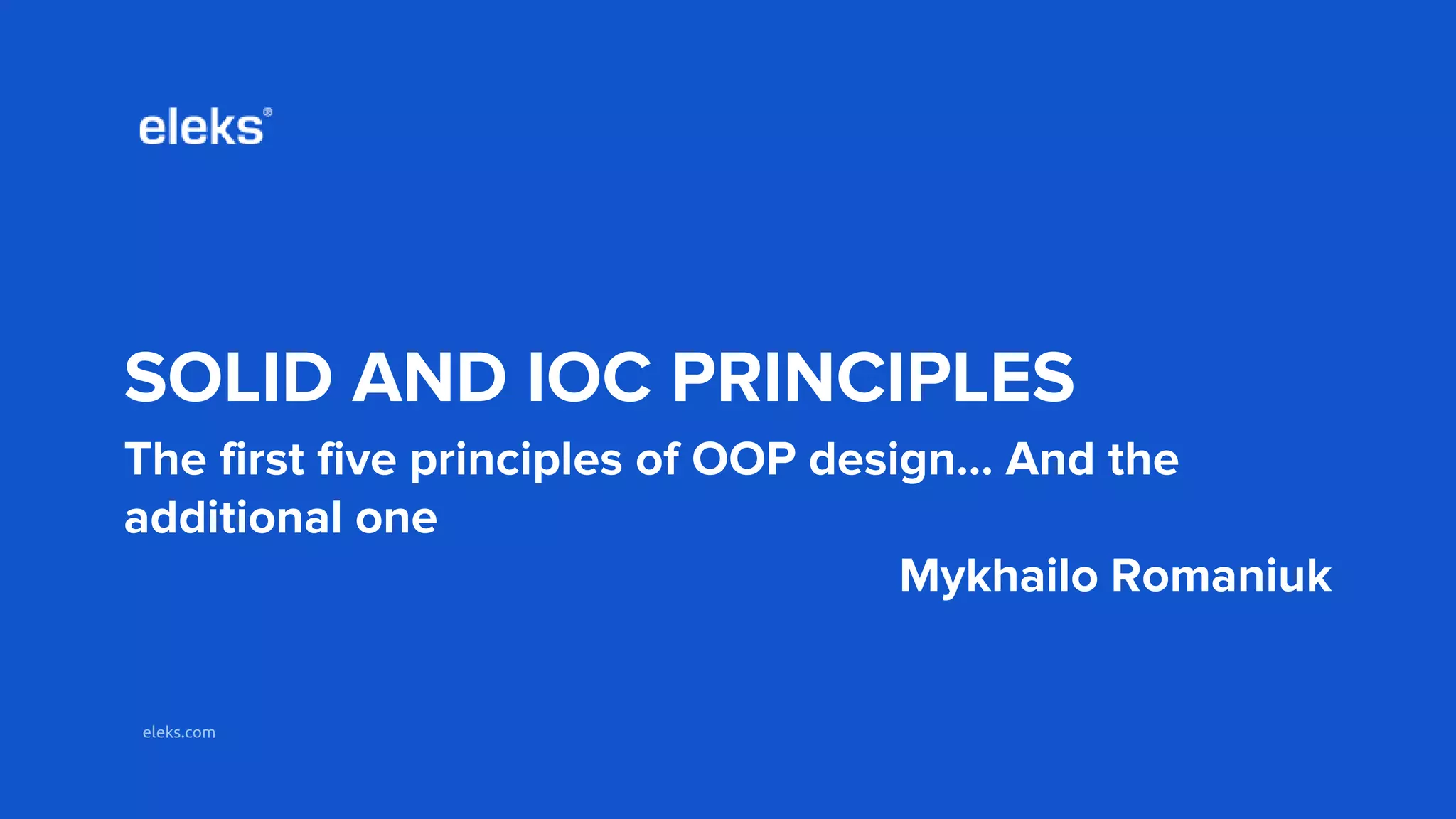 Solid and ioc principles | PPT