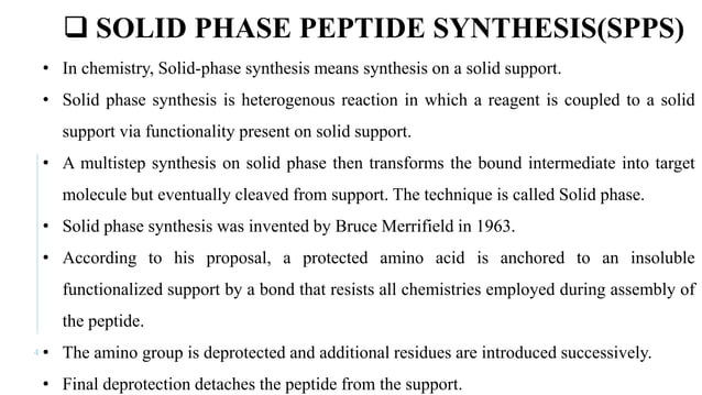 Solid and Solution phase peptide synthesis PPT.pptx | Chemistry | Science