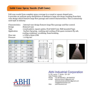 Solid cone spray nozzles full cone | PPT