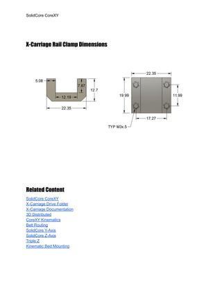 Solidcore DIY 3D Printer Plans: X-Carriage Assembly | PDF