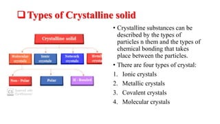 State of matter and properties of matter (Part-7)(Solid-crystalline ...