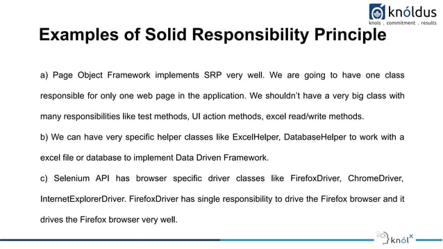 SOLID Design Principles for Test Automaion | PPT