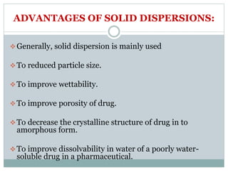 Solid dispersion as a technique for enhancement of | PPT
