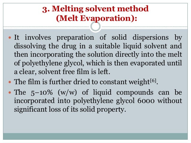 Solid dispersion as a technique for enhancement of