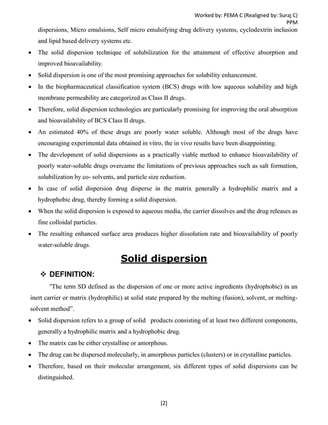 Solid Dispersion - Solubility enhancing tool | PDF