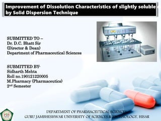 Solid dispersion technique | PPTX