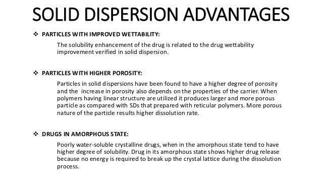 SOLID DISPERSION TECHNIQUE