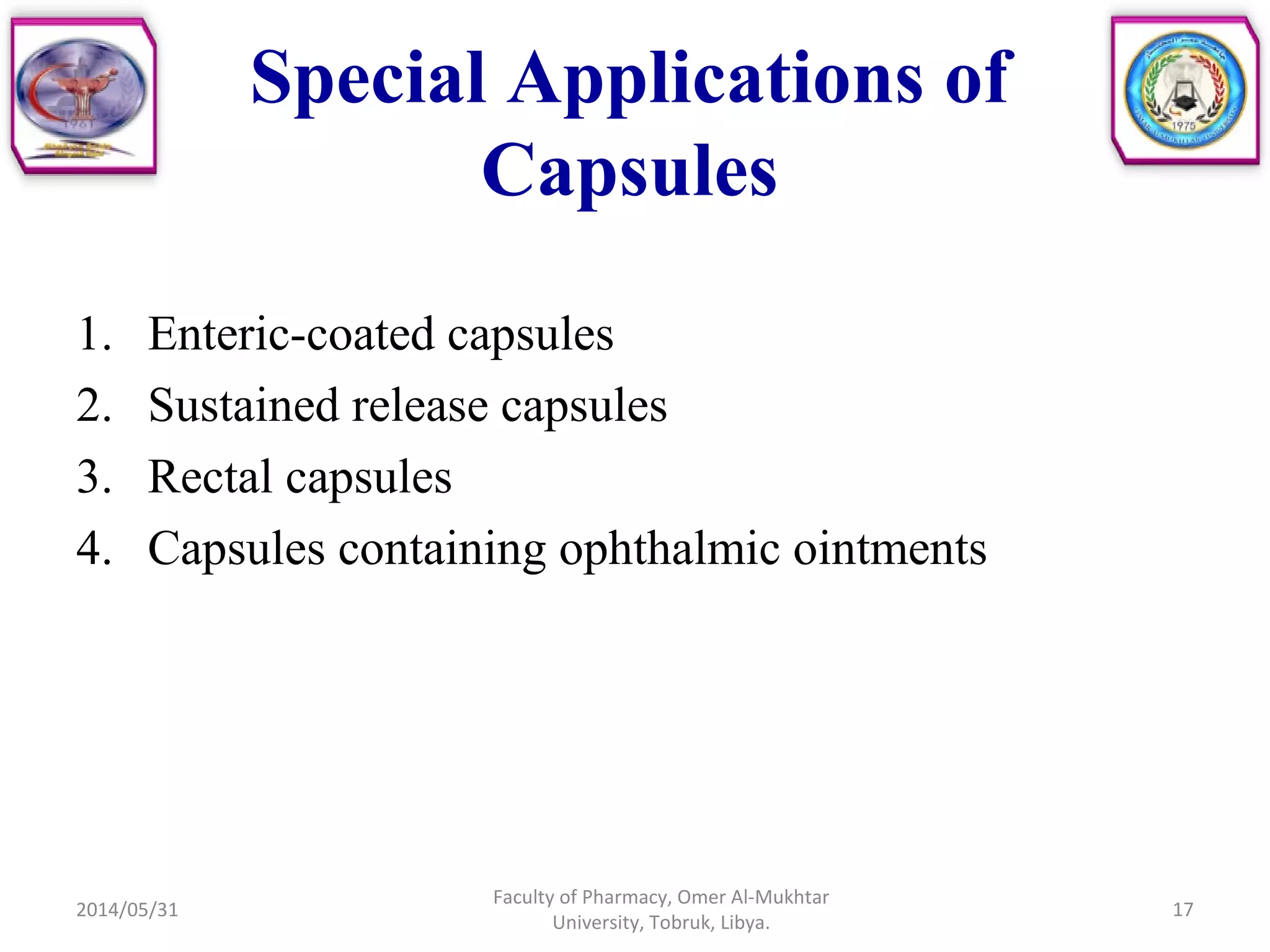 Solid dosage forms (capsules) | PPT