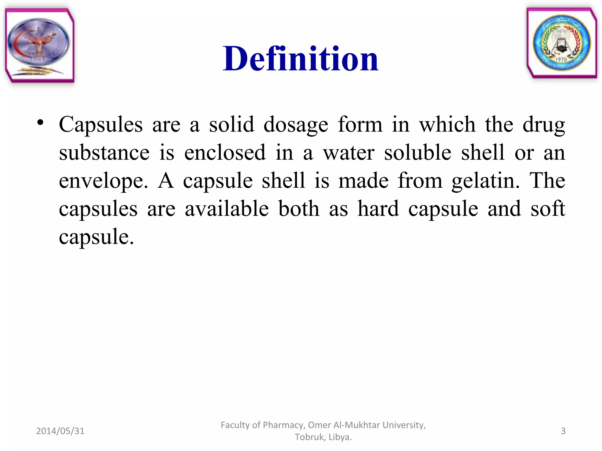Solid dosage forms (capsules) | PPT