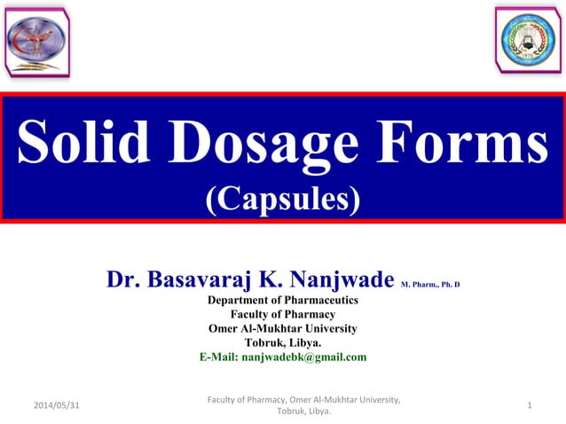 Solid dosage forms (capsules) | PPT