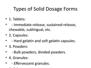 Solid_Dosage_Forms_Presentation tabletss | PPT