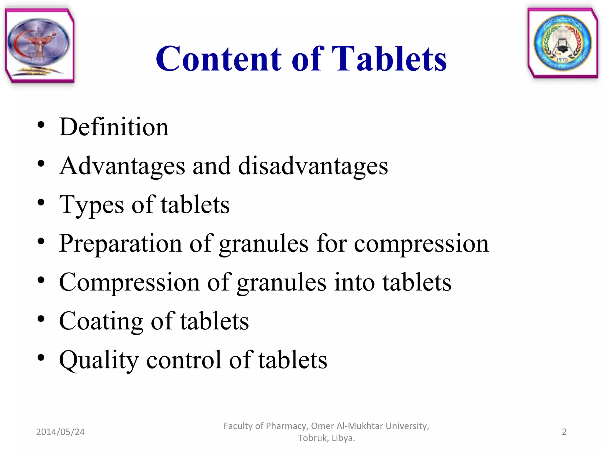 Solid dosage forms (tablets) | PPT