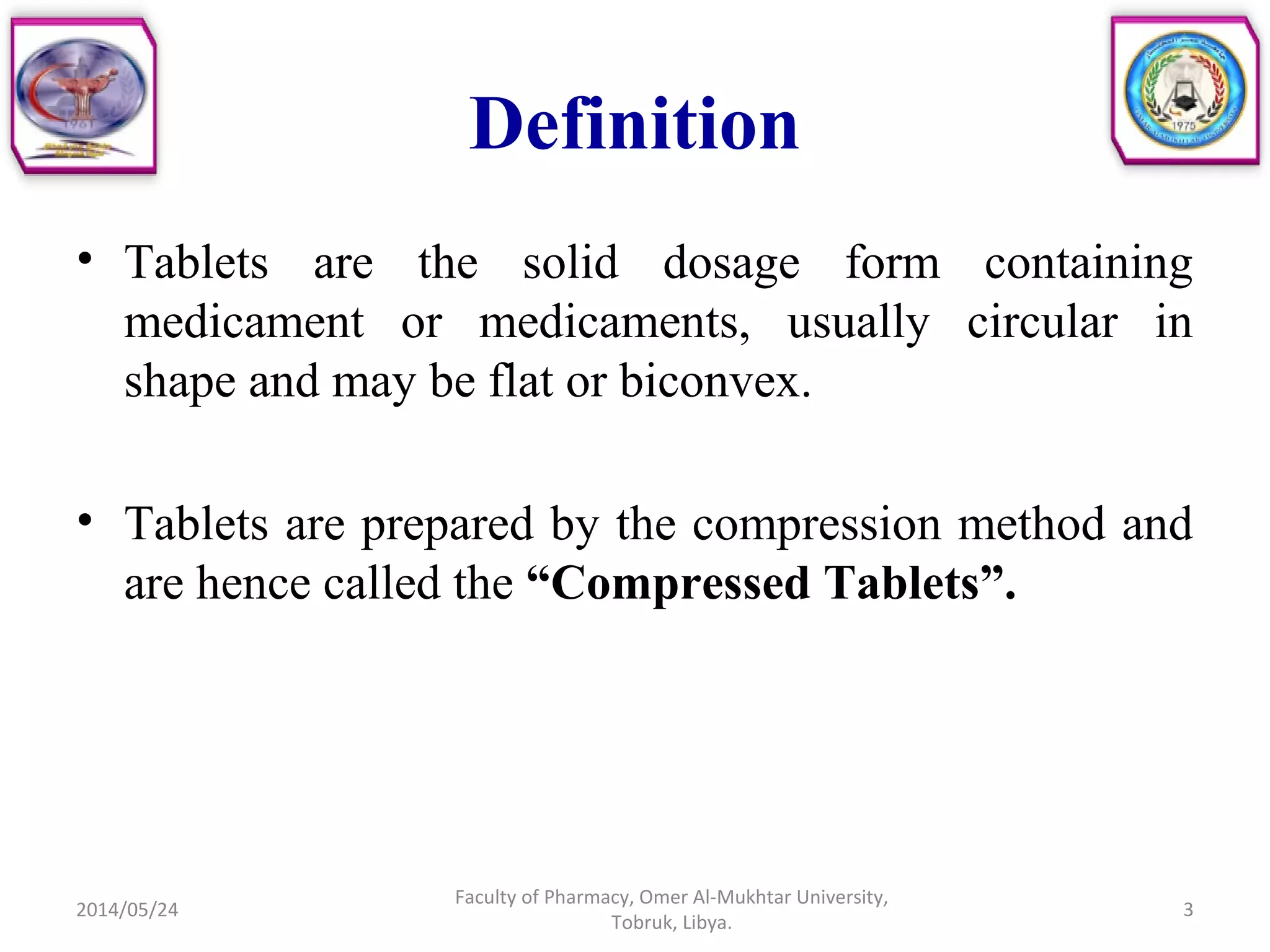 Solid dosage forms (tablets) | PPT