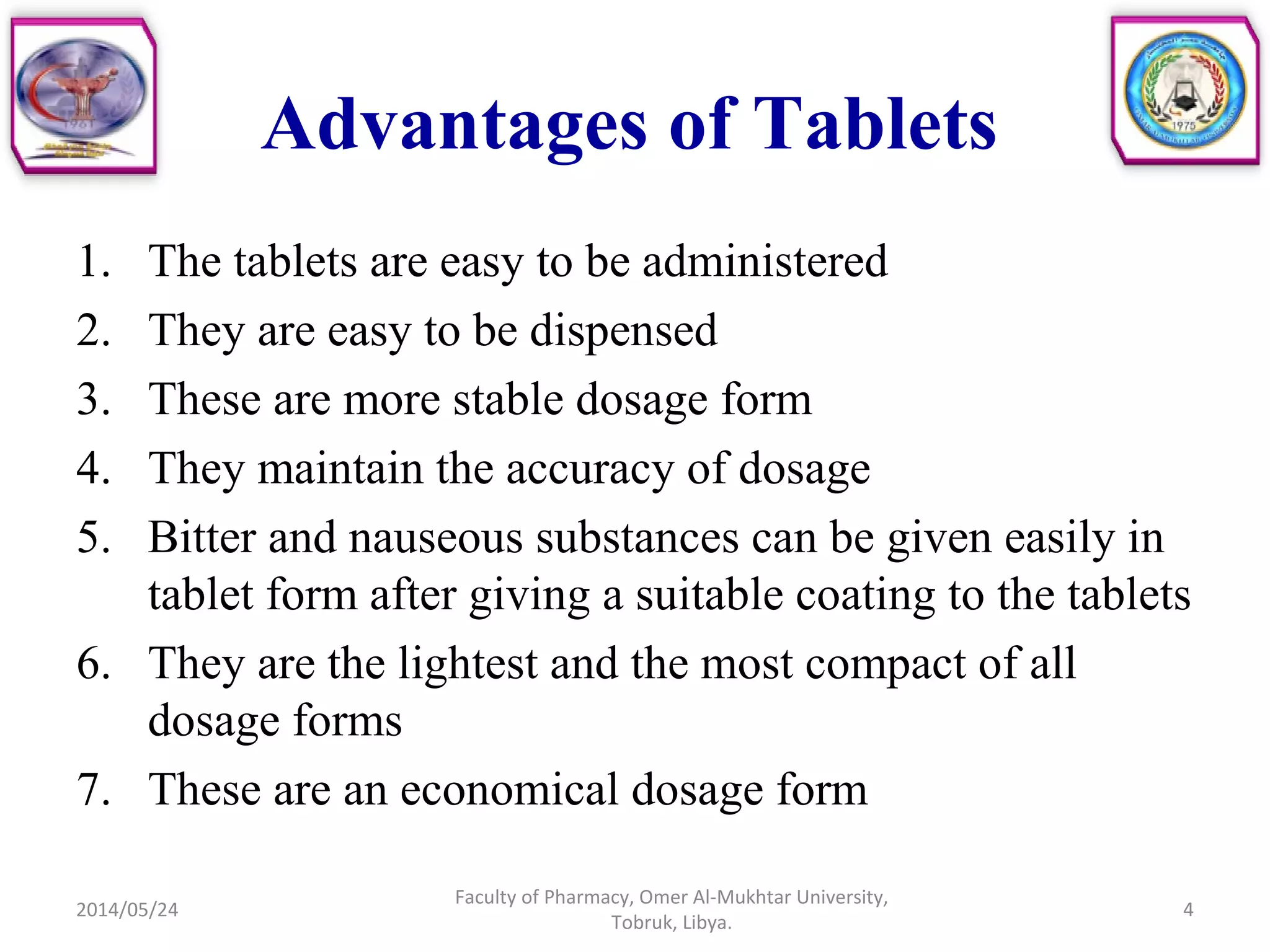 Solid dosage forms (tablets) | PPT