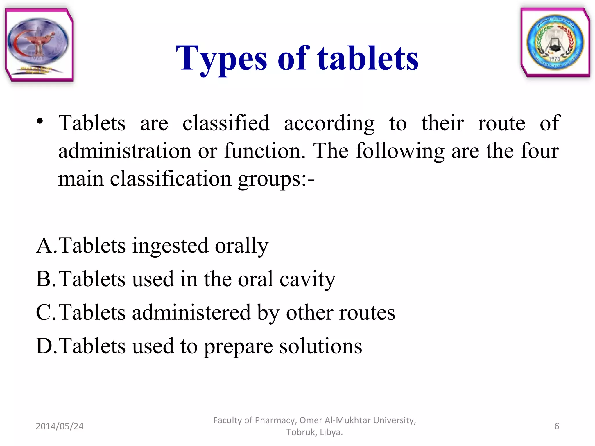Solid dosage forms (tablets) | PPT