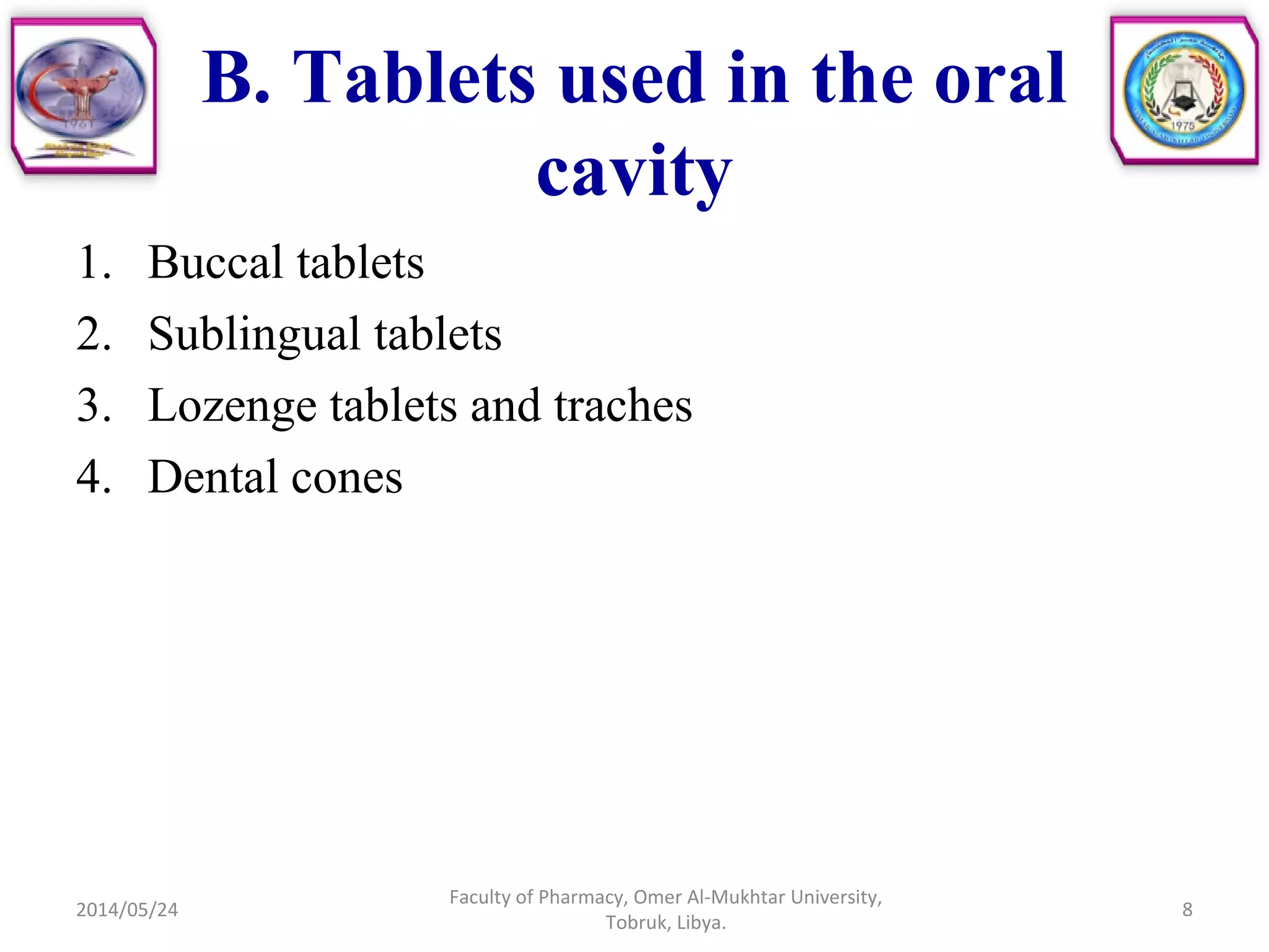 Solid dosage forms (tablets) | PPT