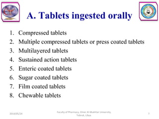Solid dosage forms (tablets) | PPT