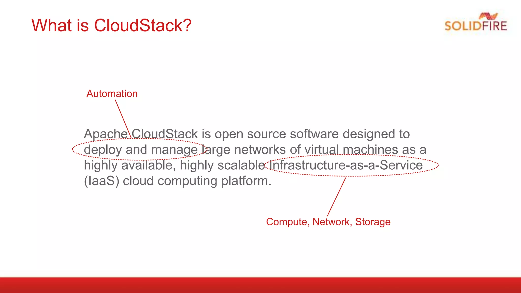 Solid fire cloudstack storage overview - CloudStack European User Group | PPTX