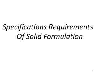 Data requirements for Solid formulations | PPT