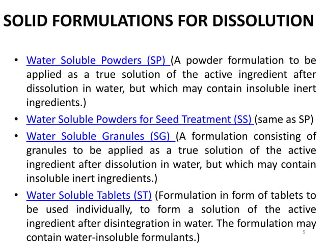 Data requirements for Solid formulations | PPT