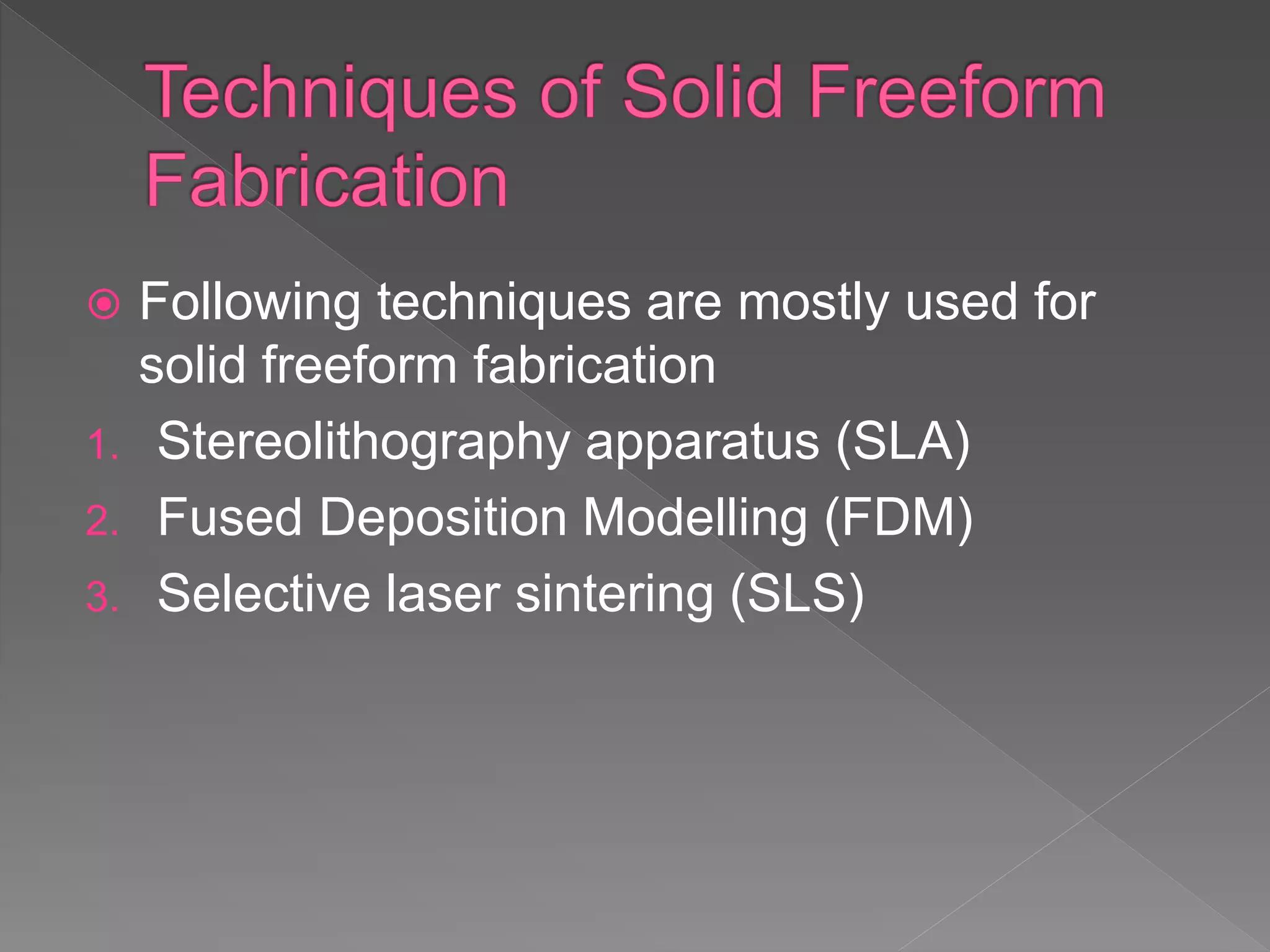 Solid freeform fabrication (sff) | PPT
