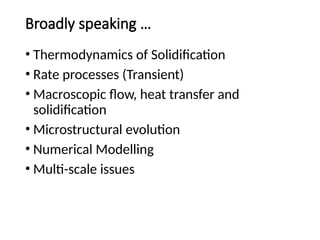 Moving Boundary Problems in Solidification | PPTX