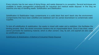 Solidification & Stabilization: A Method of Industrial Waste Disposal | PPT