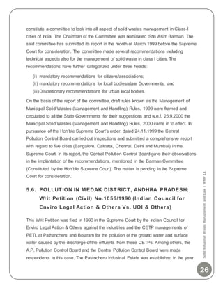 Solid industrial waste management & law - MBA project report | DOCX
